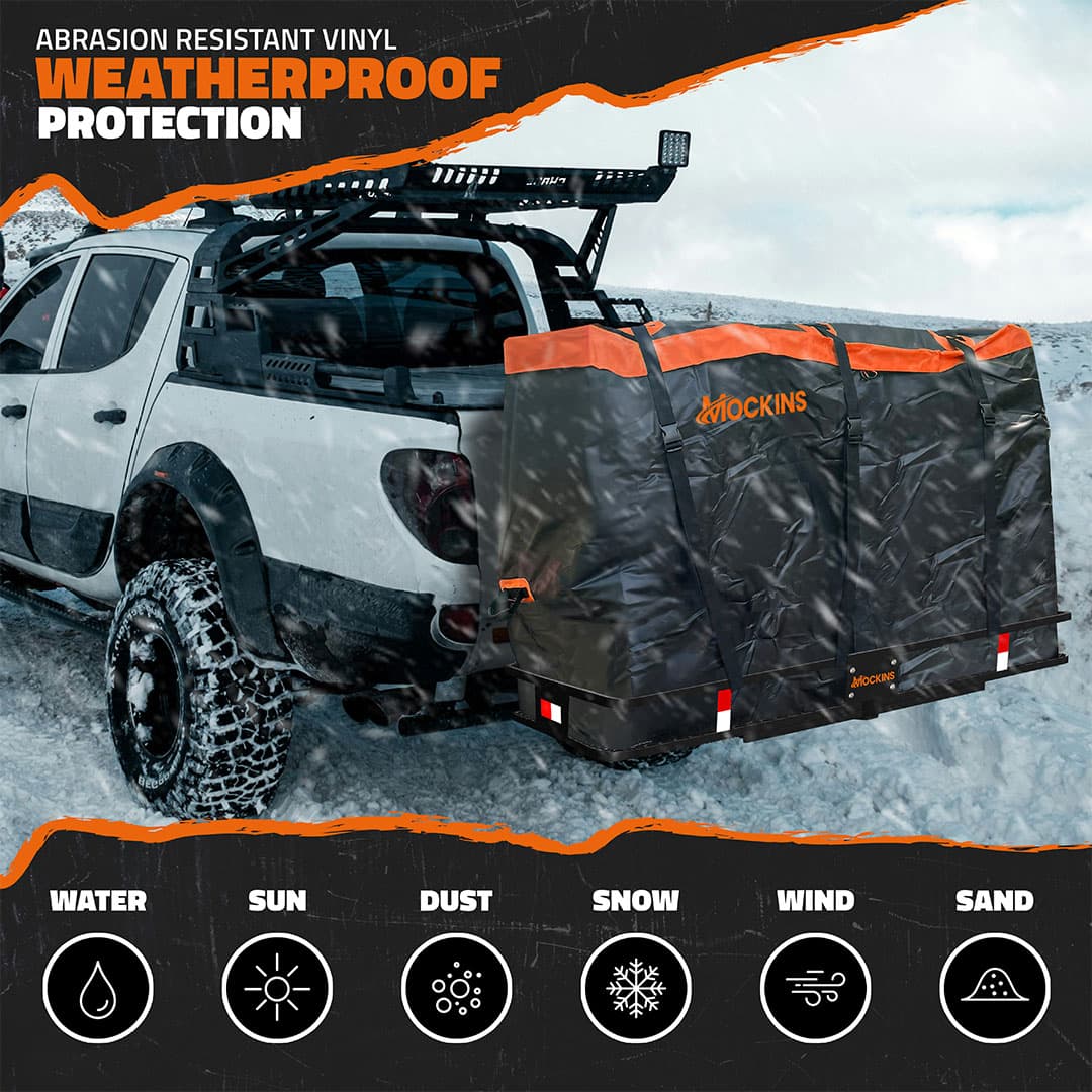 60"x24"x6" Hitch Carrier & 30 Cu Ft Cargo Bag + Packing Cubes – Mockins
