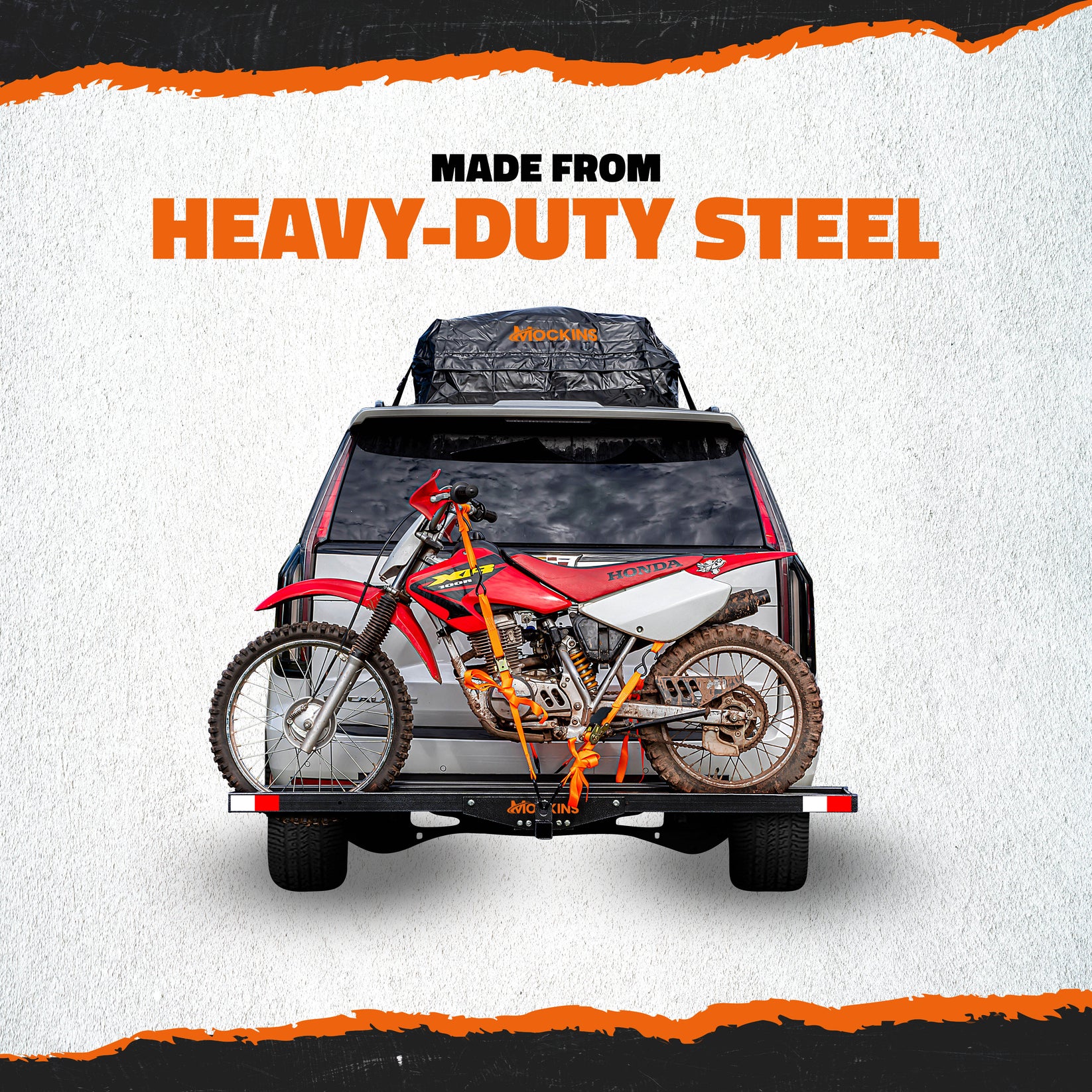 Heavy-Duty Anti-Tilt Hitch Motorbike Carrier w/ Ramp – Mockins