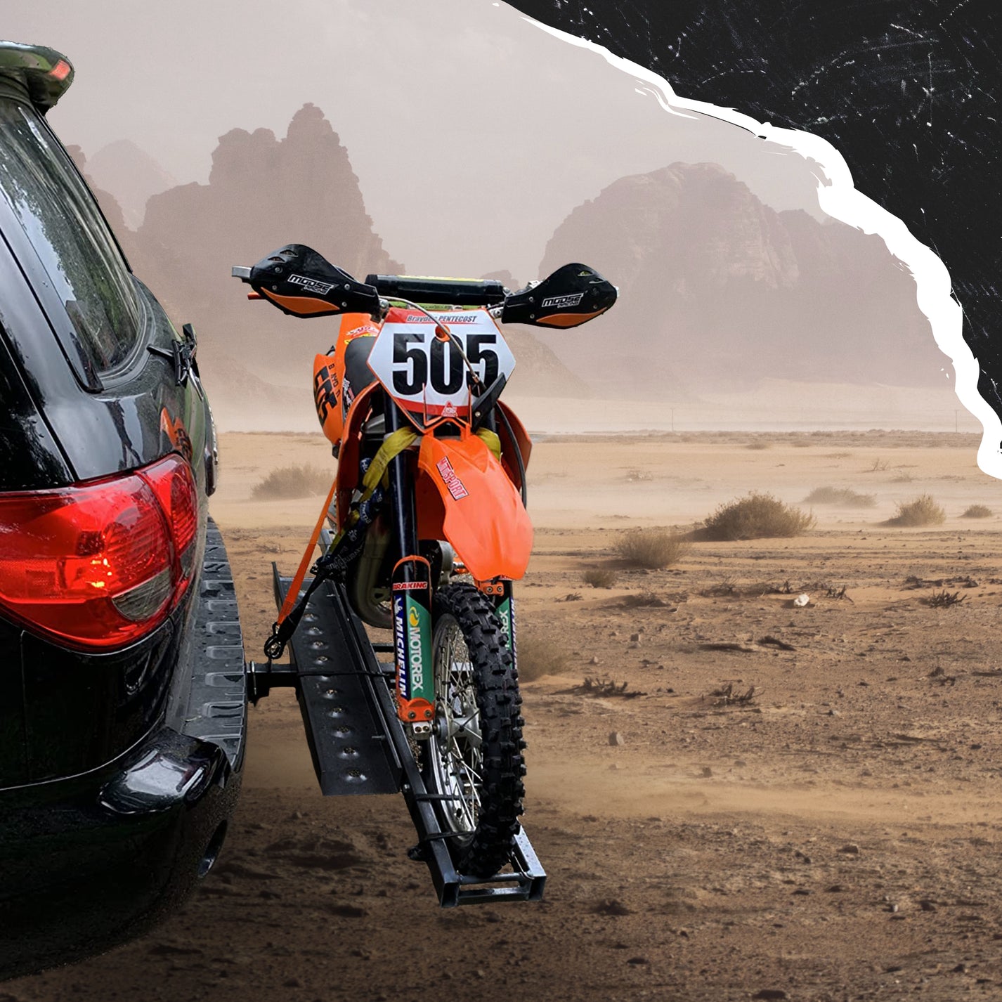 Heavy-Duty Anti-Tilt Hitch Motorbike Carrier w/ Ramp – Mockins