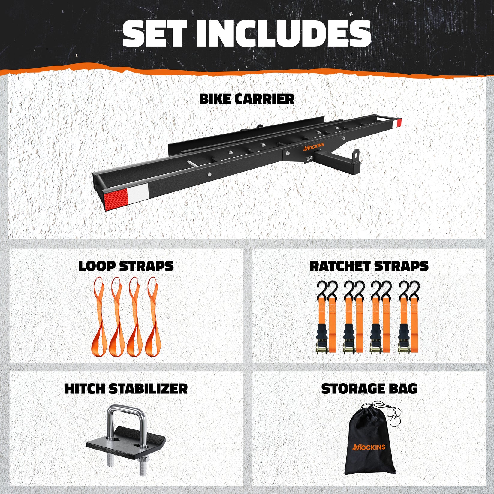 Heavy-Duty Anti-Tilt Hitch Motorbike Carrier w/ Ramp – Mockins