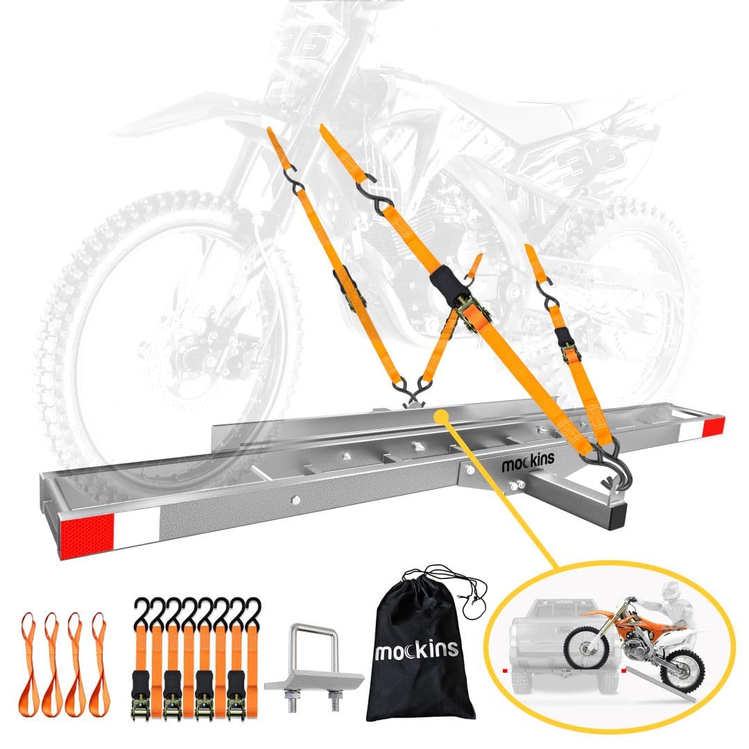Heavy-Duty Anti-Tilt Hitch Motorbike Carrier w/ Ramp – Mockins