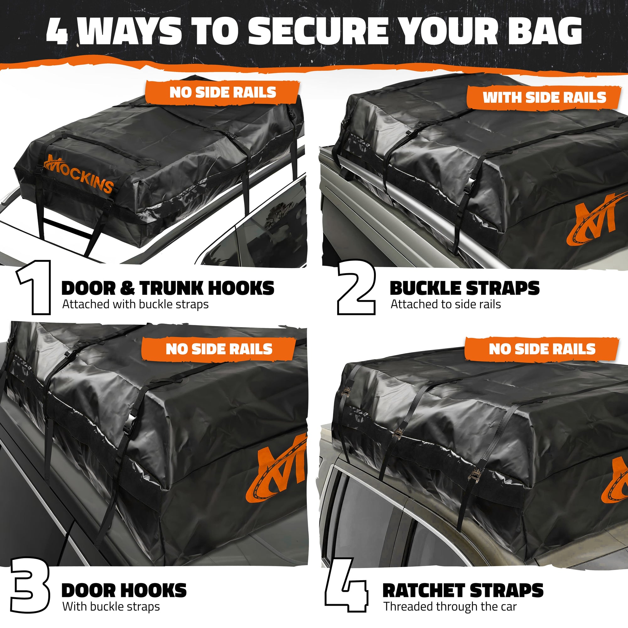 Rooftop Cargo Bag Set - 40 Cubic Ft. | Protective Mat | Buckle Straps ...