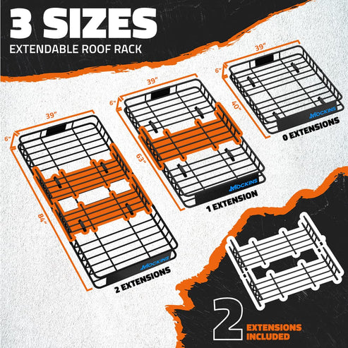 84"x39"x6" Extendable Roof Carrier & 35 Cu Ft Roof Bag – Mockins