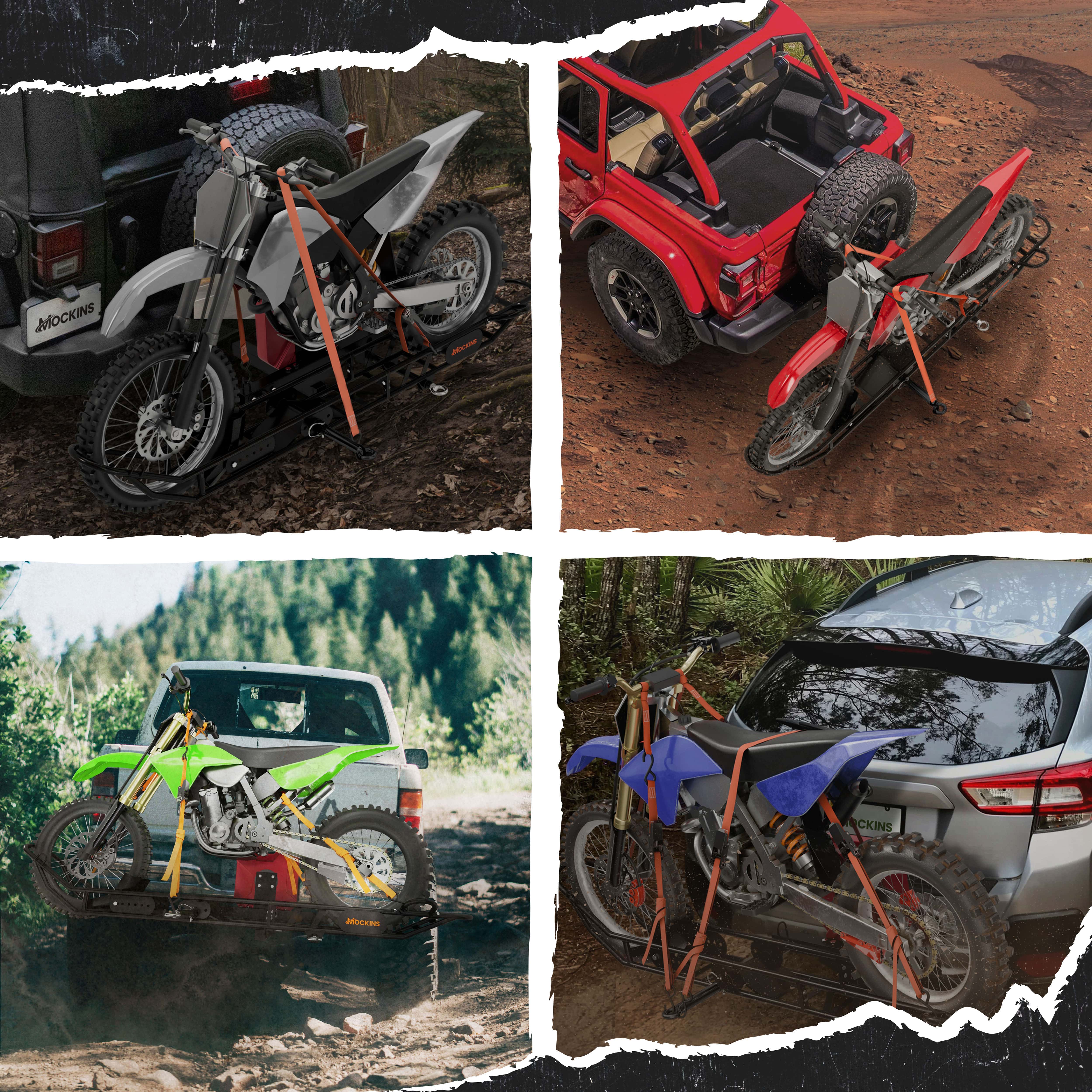 500 lbs.Capacity Dirt Bike Trailer Hitch Carrier with Tilting Loading ...