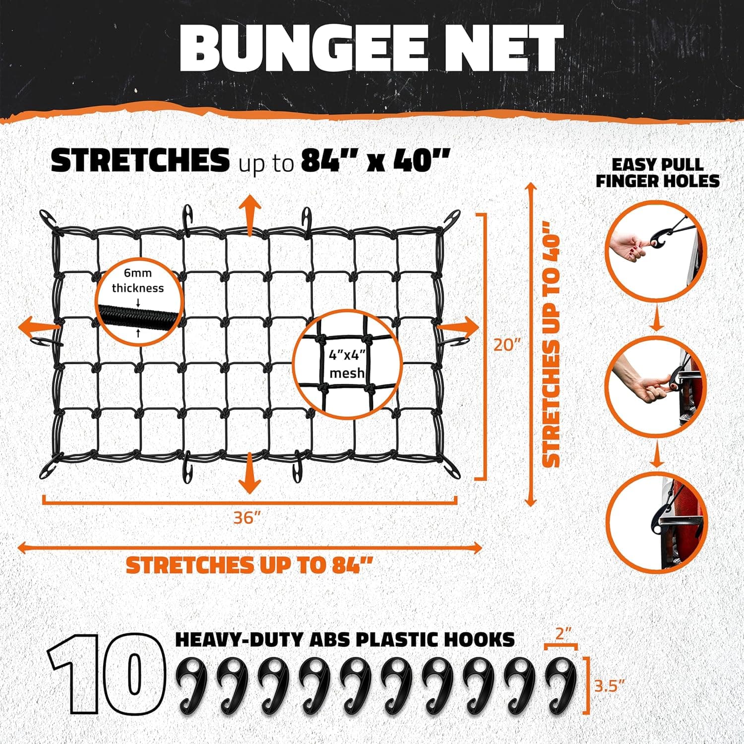 Heavy-Duty Stretch Bungee Nets | MOCKINS - Mockins
